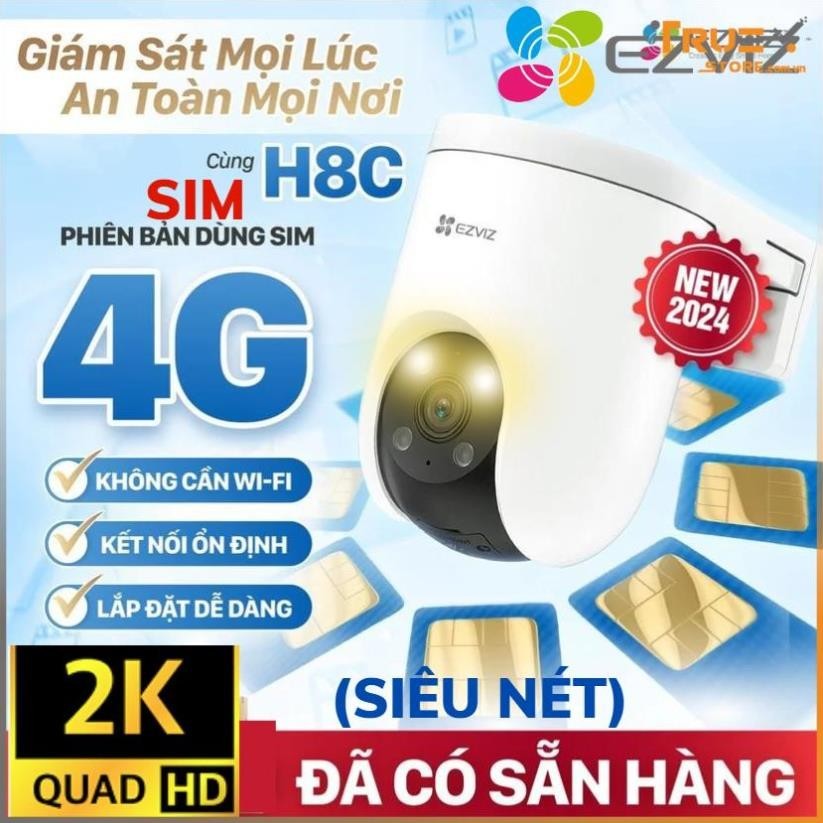 Ezviz H8C Rotating Outdoor Wifi Camera USING 4G SIM 4M 1080P Siren ...