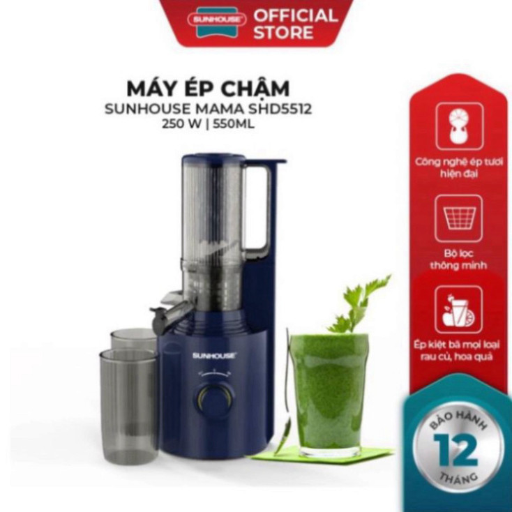 Sunhouse SHD5512 Slow Press Machine Large Capacity 250W Smart Fresh ...