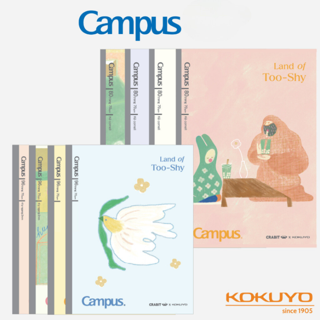 Crabit x Campus Kokuyo LAND OF TOO-SHY Student Notebook Horizontal ...
