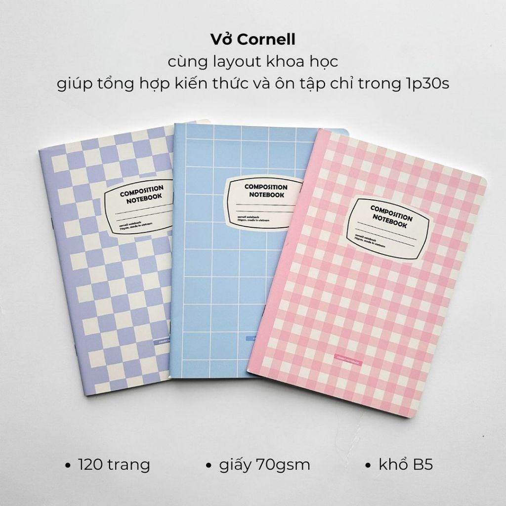 Student Notebook B5 CRABIT Composition layout Cornell grid/horizontal ...