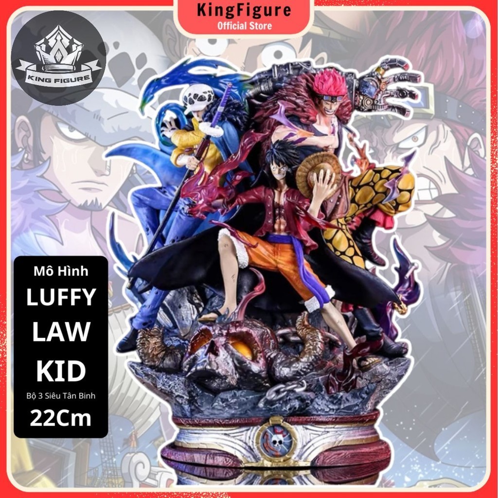 Model Set Of 3 Super New Military 22CM Luffy Law Kid Premium One Piece ...