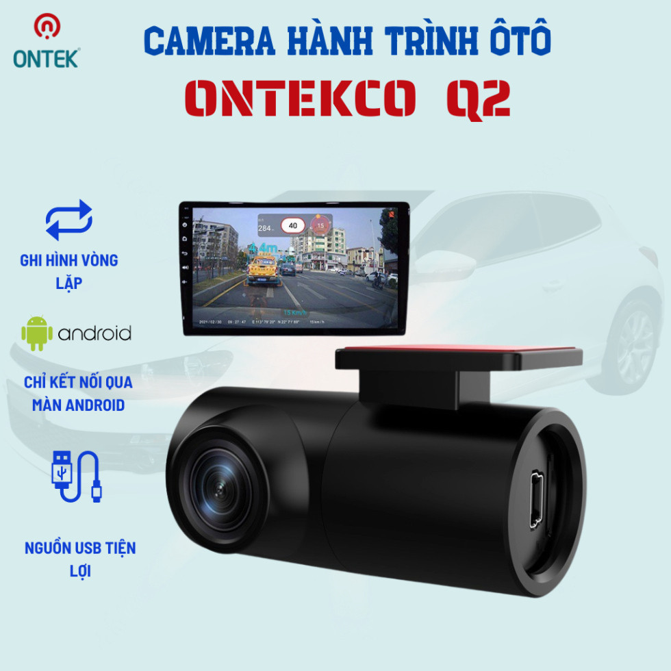 Ontekco Q2 dash cam, Android screen connection, full HD 1080 recording, using 360 degree ...