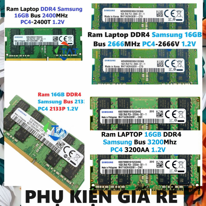 SAMSUNG Laptop Components Ram 16GB DDR4 (Sample) Bus 2133Mhz 2400Mhz ...