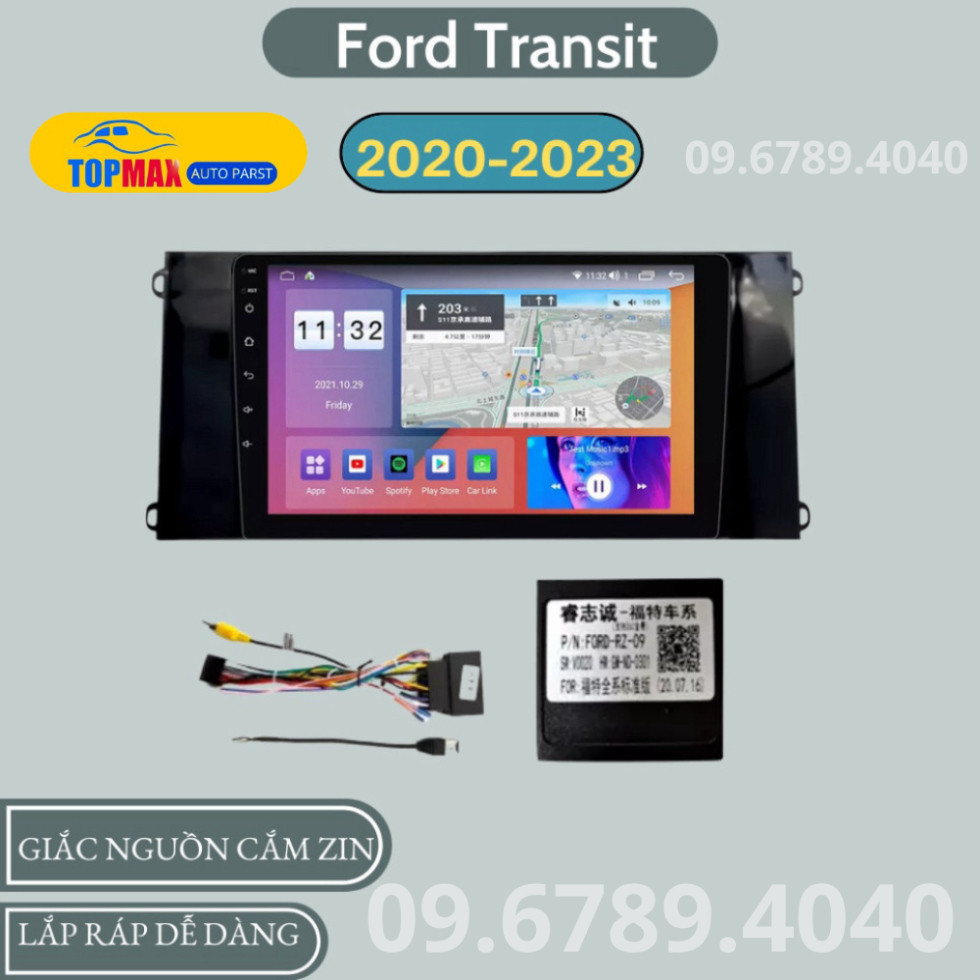 Ford Transit 9 inch Balm With zin Power Cord In Car For 9 inch android ...