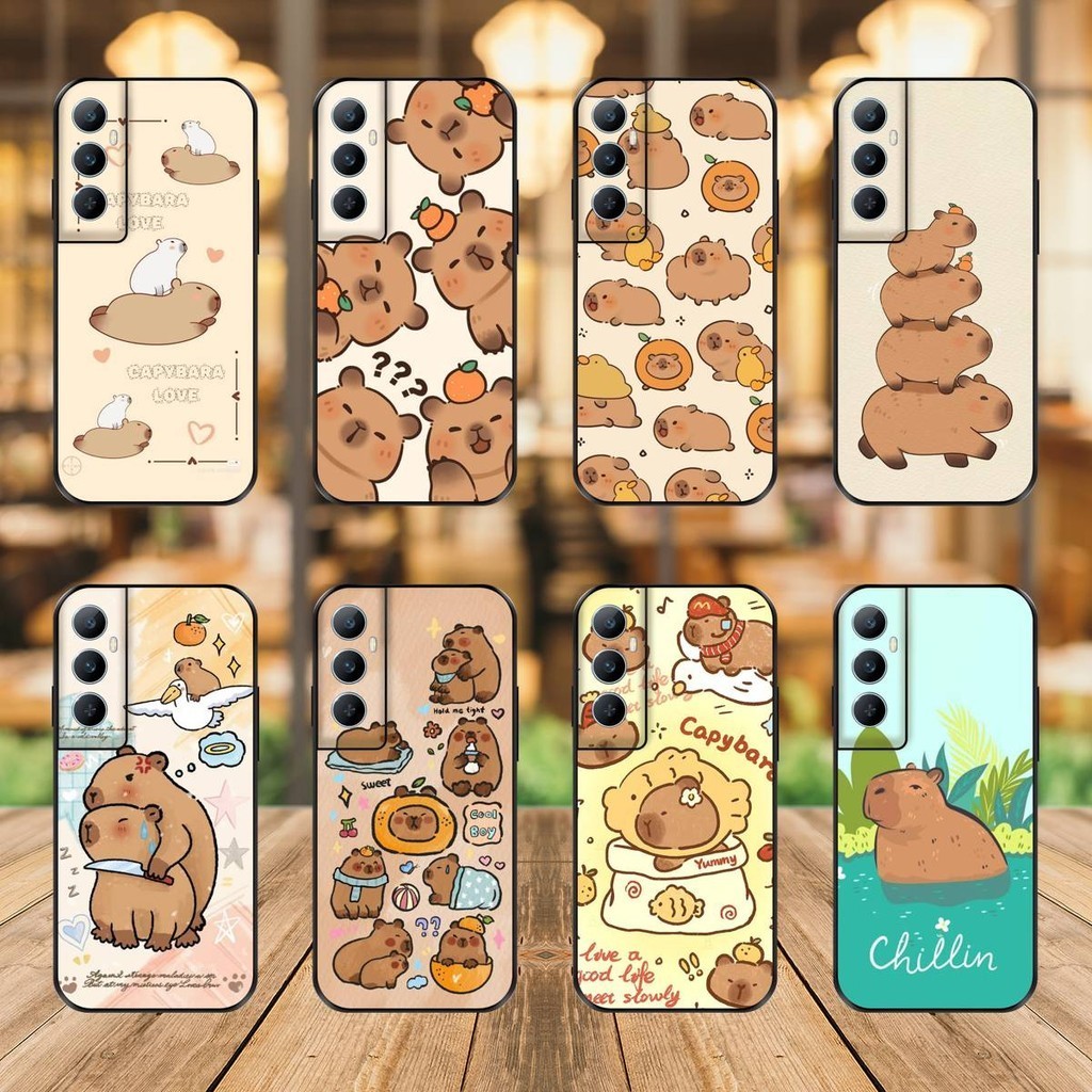 Realme C65 phone case with black border Capybara cute Capybara | Shopee ...
