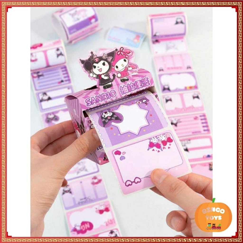 Roll of 100 Kuromi Melody Notebook Labels Kuromi Note Paper Convenient ...