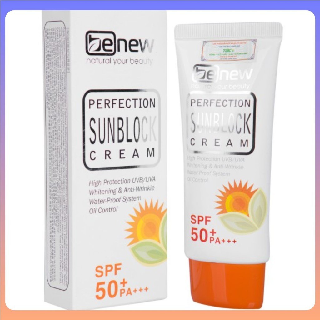 Benew Perfection Sun Block Cream Spf 50 PA +++ Korea 50ml/Box | Shopee ...