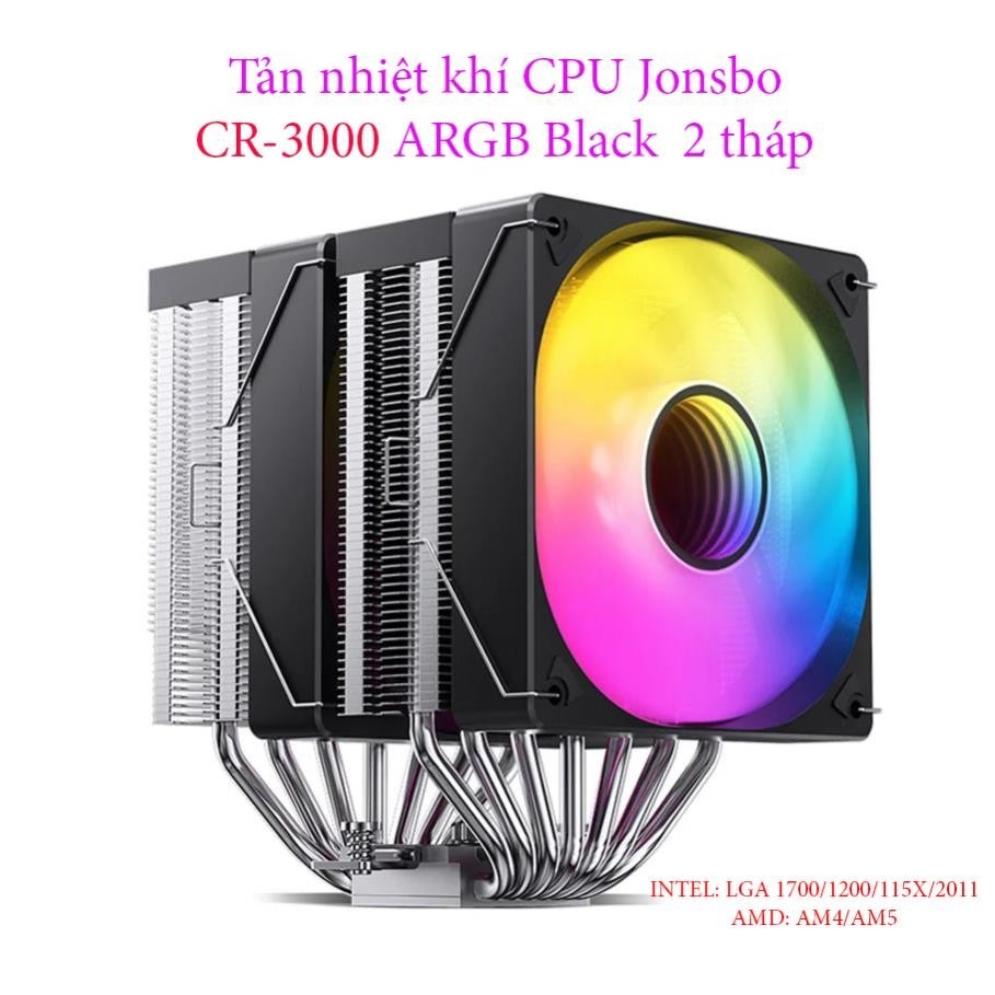 Cpu Air Dissipation Jonsbo CR-3000 ARGB Black | Black, 2 INTEL Towers ...