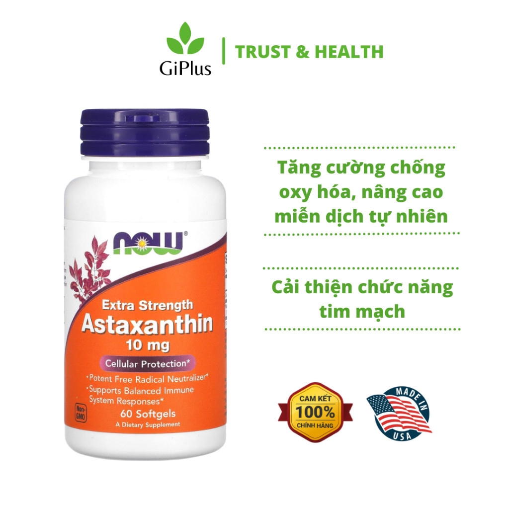 OXY NOW Extra Strength Astaxanthin 10mg Antioxidant, Increases Immunity ...