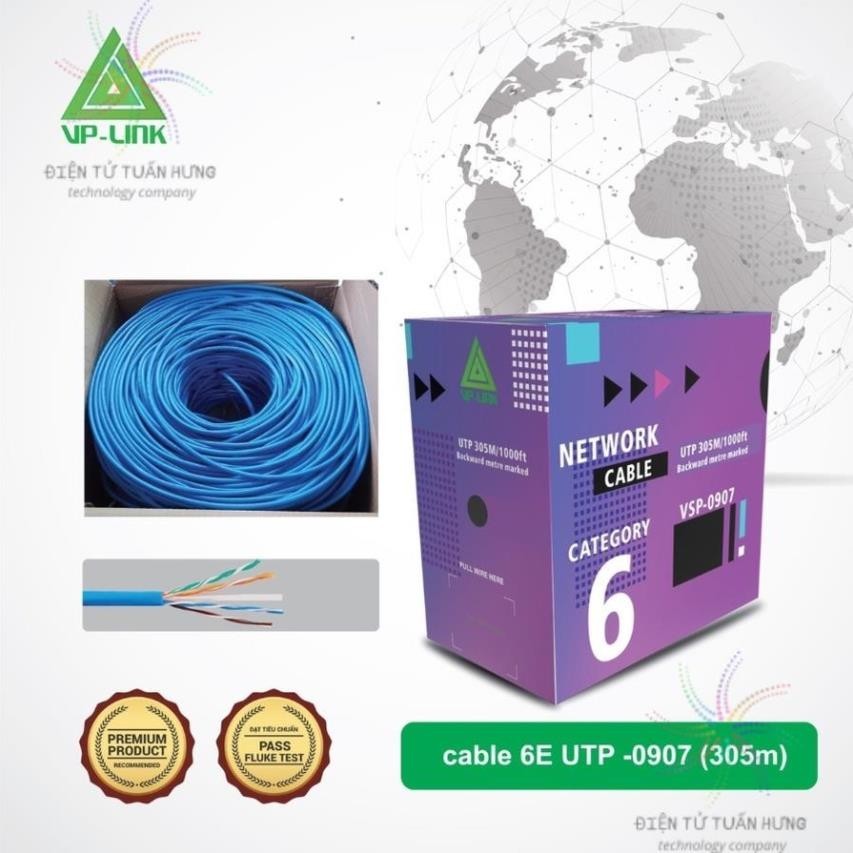 Lan Cable VISION 0907 UTP CAT6 305m Blue (Cross Core, Aluminum Copper ...