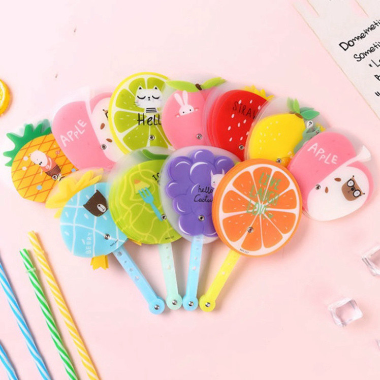 Lovely Cartoon Fruit Pattern 3-Tier Folding Fan (1600QBT) | Shopee Malaysia