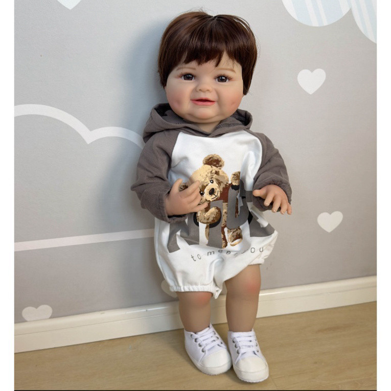 Reborn doll Soft Plastic Body 55cm=22inch Fat Boy Smiley Face Nude ...