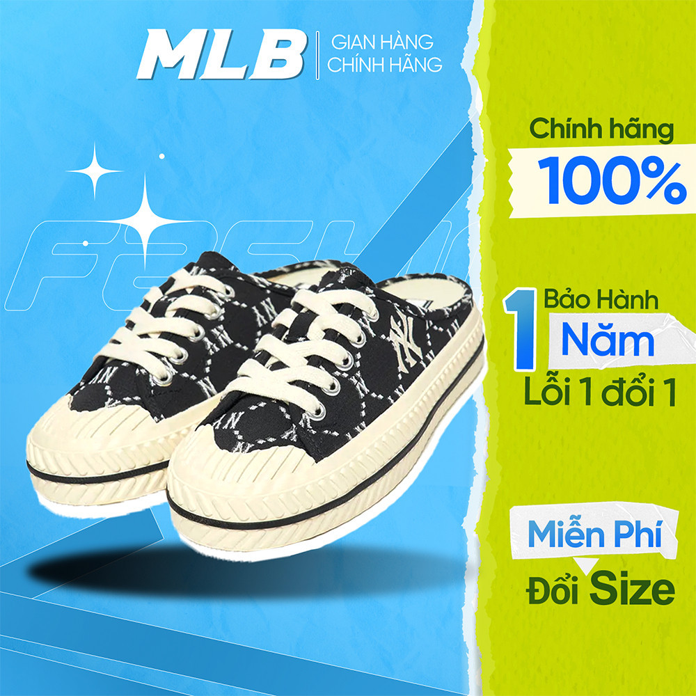 Genuine MLB Playball Origin Mule monogram shoes, MLB NY logo ...