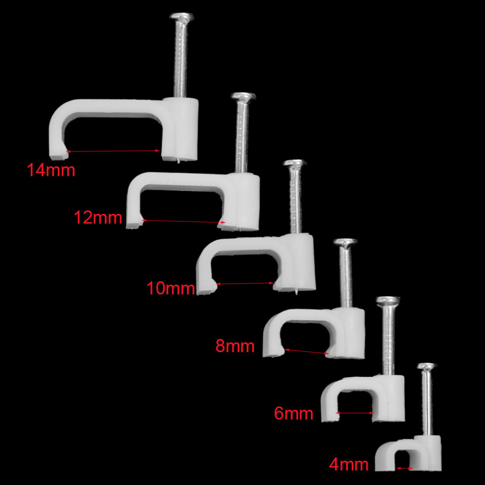 Bag of 100 Electrical cable clamps Network cable pins Electrical wire ...