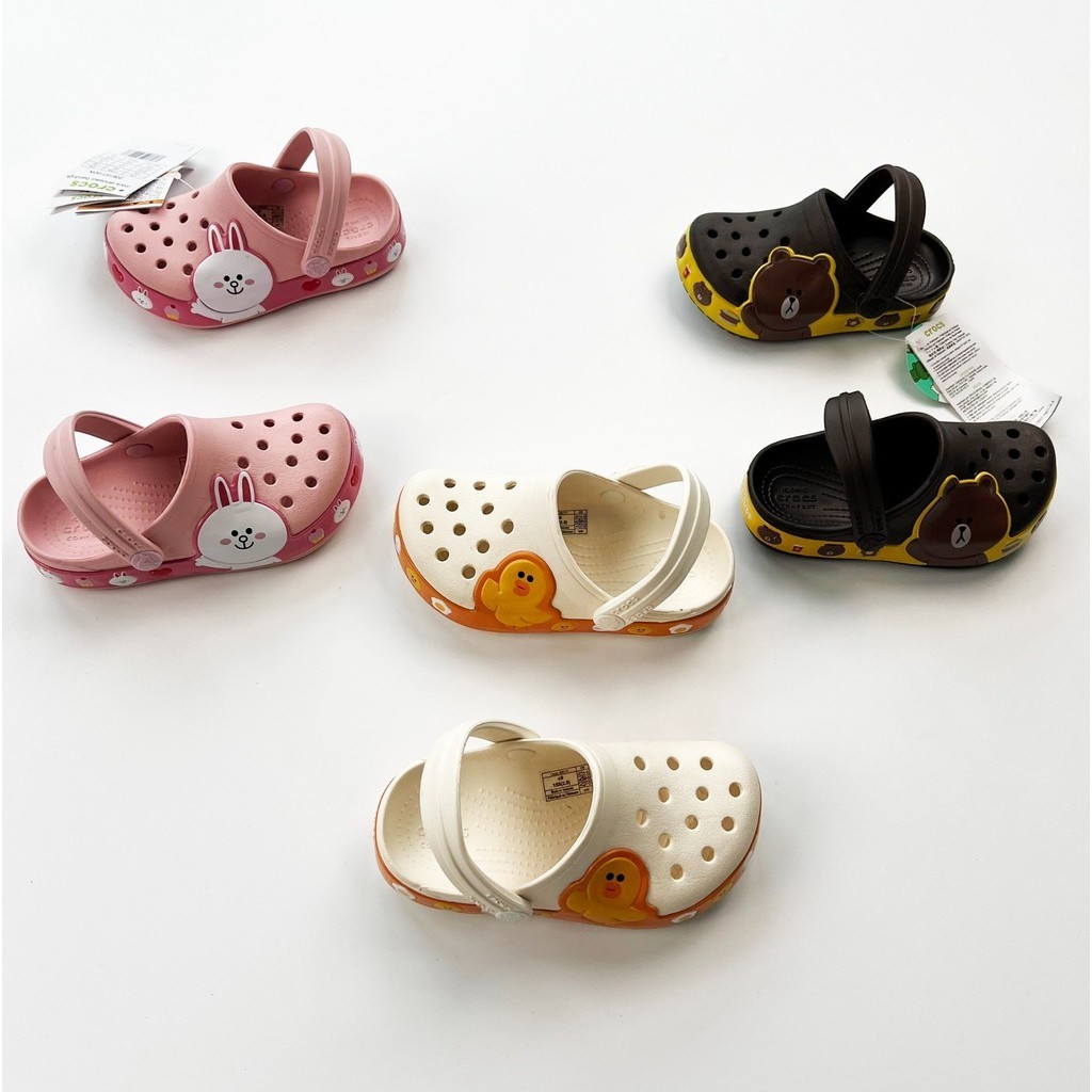 Crocs For Children, Crocs For Babies LINE Friends Model With 8 JIBBITZ As Gift | Shopee Malaysia