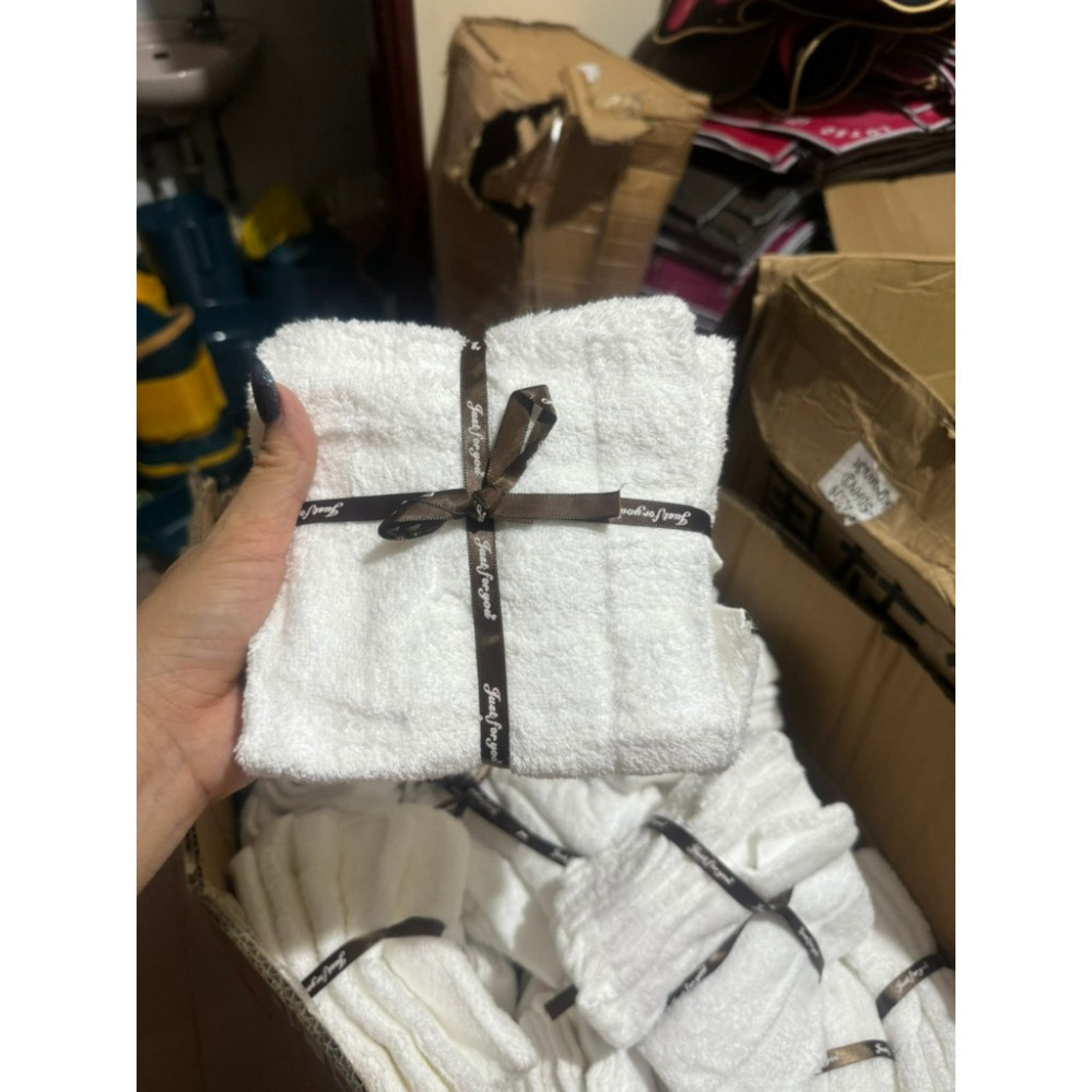Combo 5c MJ white face towel 34x34cm | Shopee Malaysia