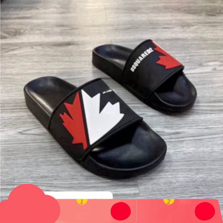 Dsq2 ICON men's slippers with high quality white embossed letters and ...