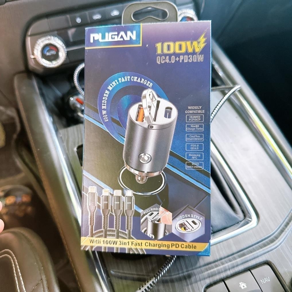 Pugan car fast charger, super fast charging, plug-in power pipe, 2 USB ...