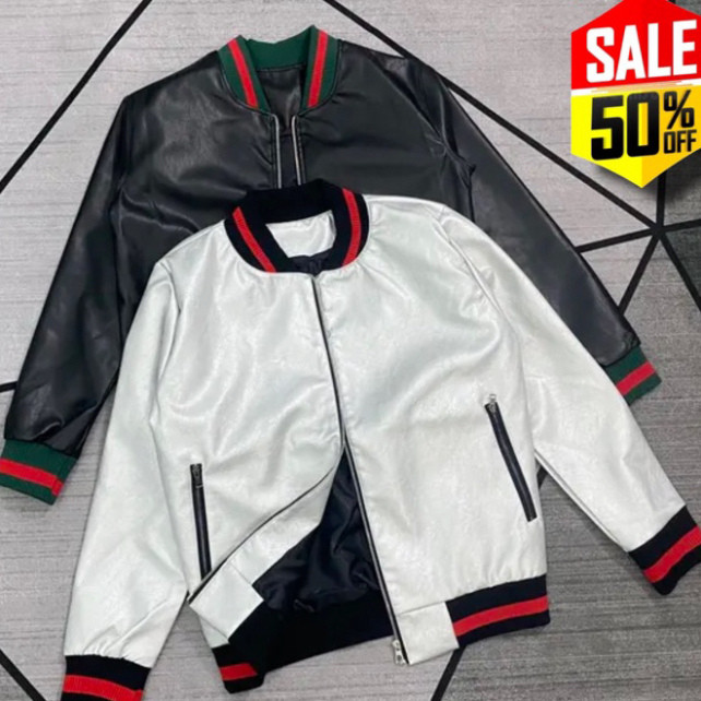 Gc leather Bomber Jacket for men and women, smooth and shiny with ...
