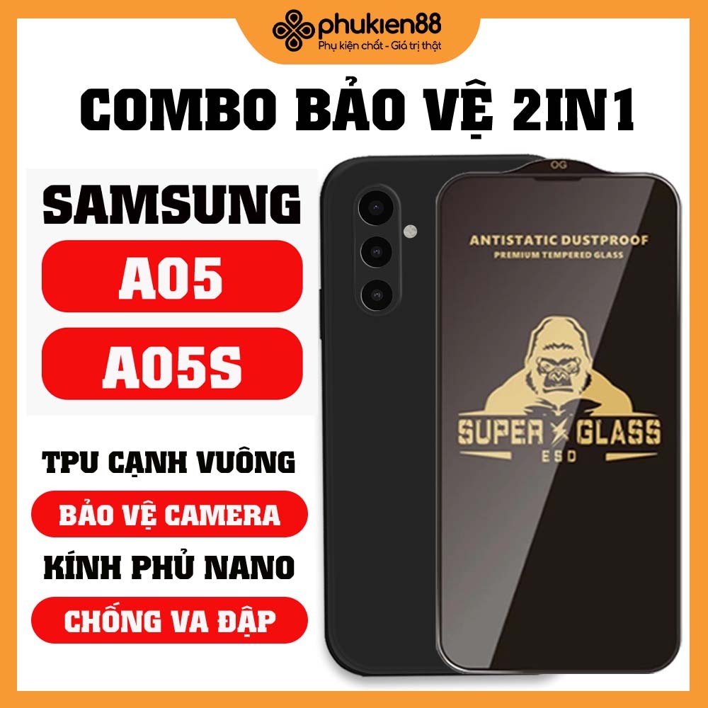 Samsung Galaxy A05 / A05s case and tempered glass Combo protects screen and camera | Shopee Malaysia