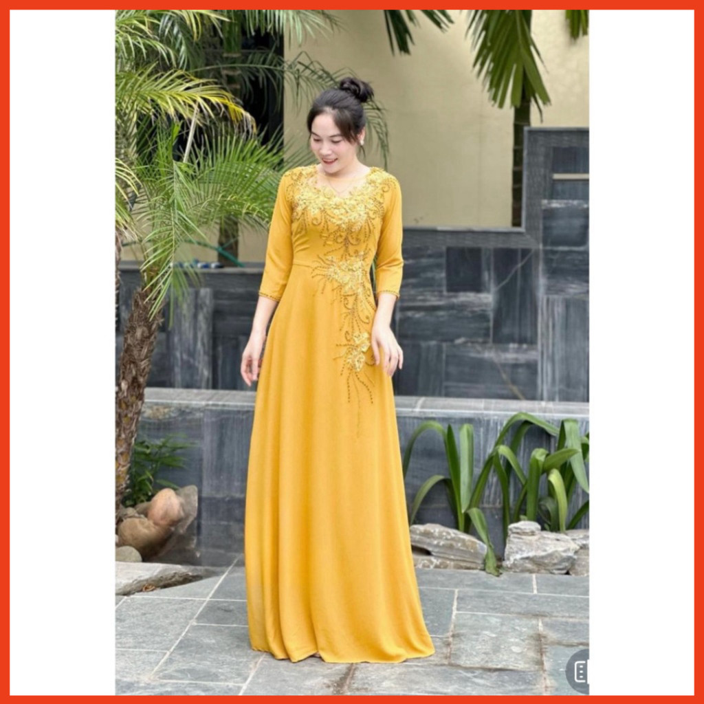 Ao Dai Phom Prom Dress Chi Phong Material Outside The Flap Ao Dai ...