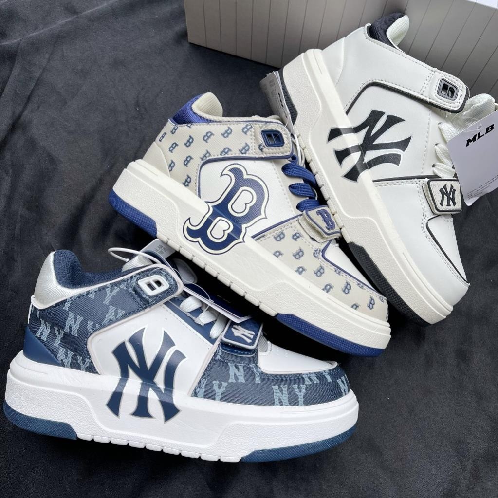 Mlb Chunky Liner Shoes with White Velcro Straps, MLB Letter B Shoes ...