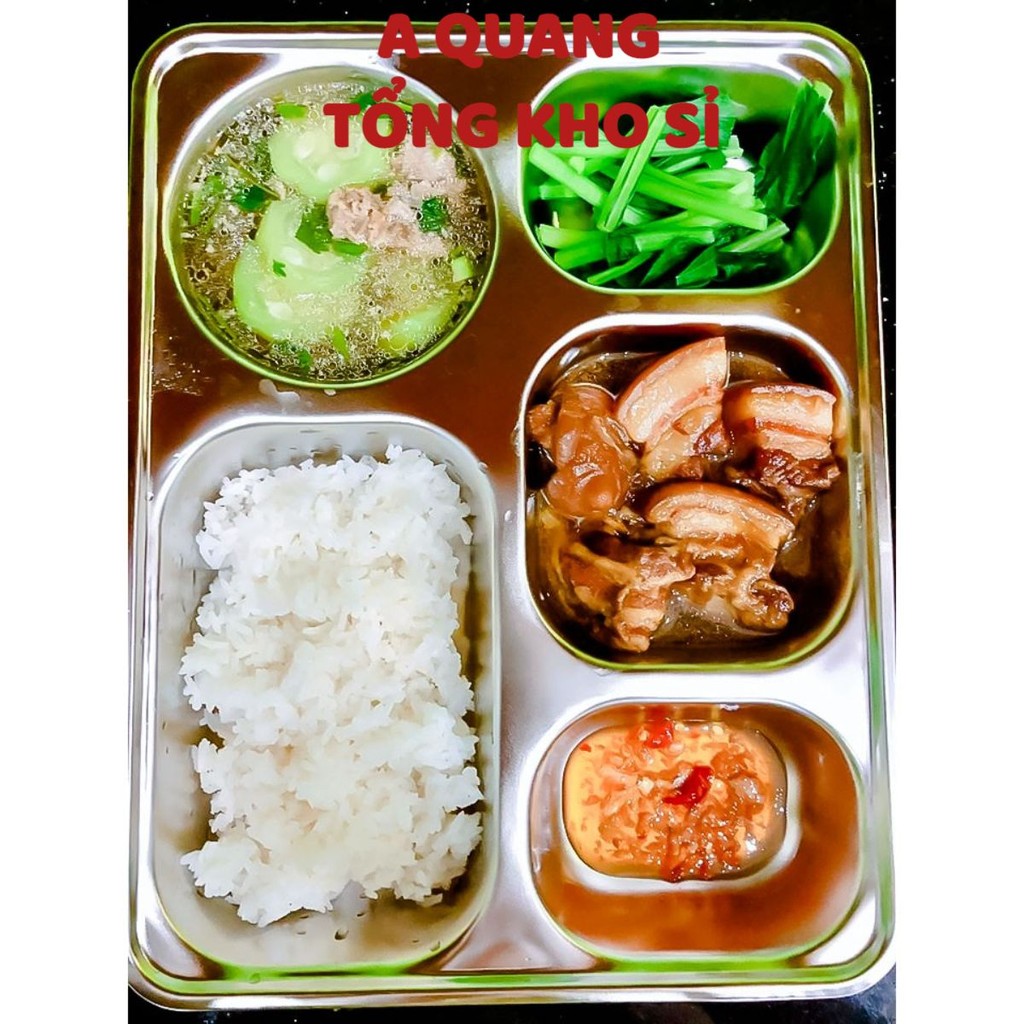 3/4/5 Deep Compartment Stainless Steel Rice Tray, Convenient, Safe for ...