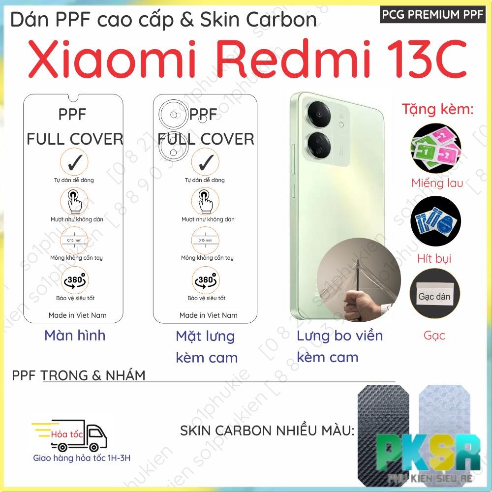 Ppf sticker&Xiaomi Redmi 13C/ Poco C65 Carbon Texture for screen, clear ...