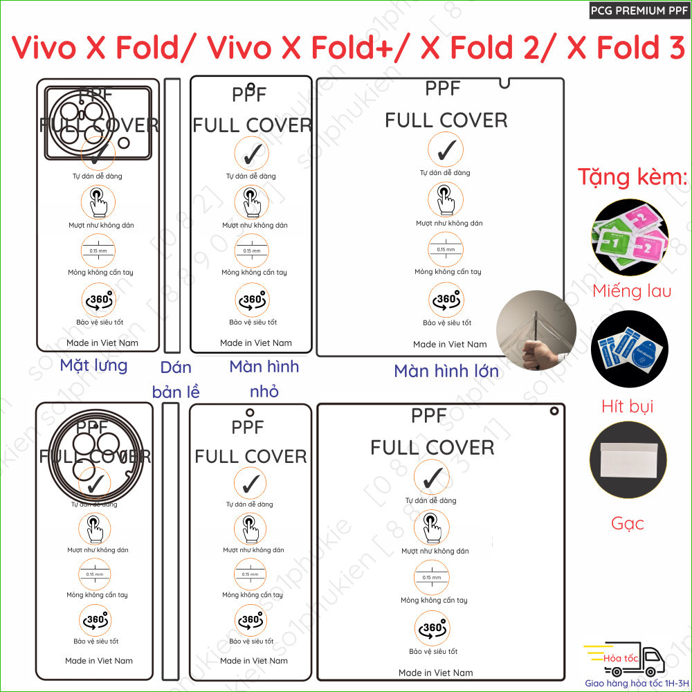 Ppf stickers for Vivo X Fold/ Vivo X Fold+/ X Fold 2/ X Fold 3/ X Fold ...
