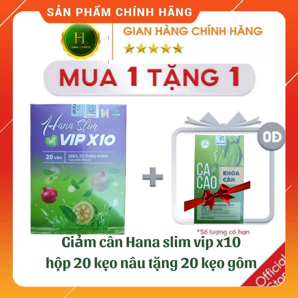 Hana slim VIP X10 weight loss candy, 20v box, brown candy, free 20v box ...