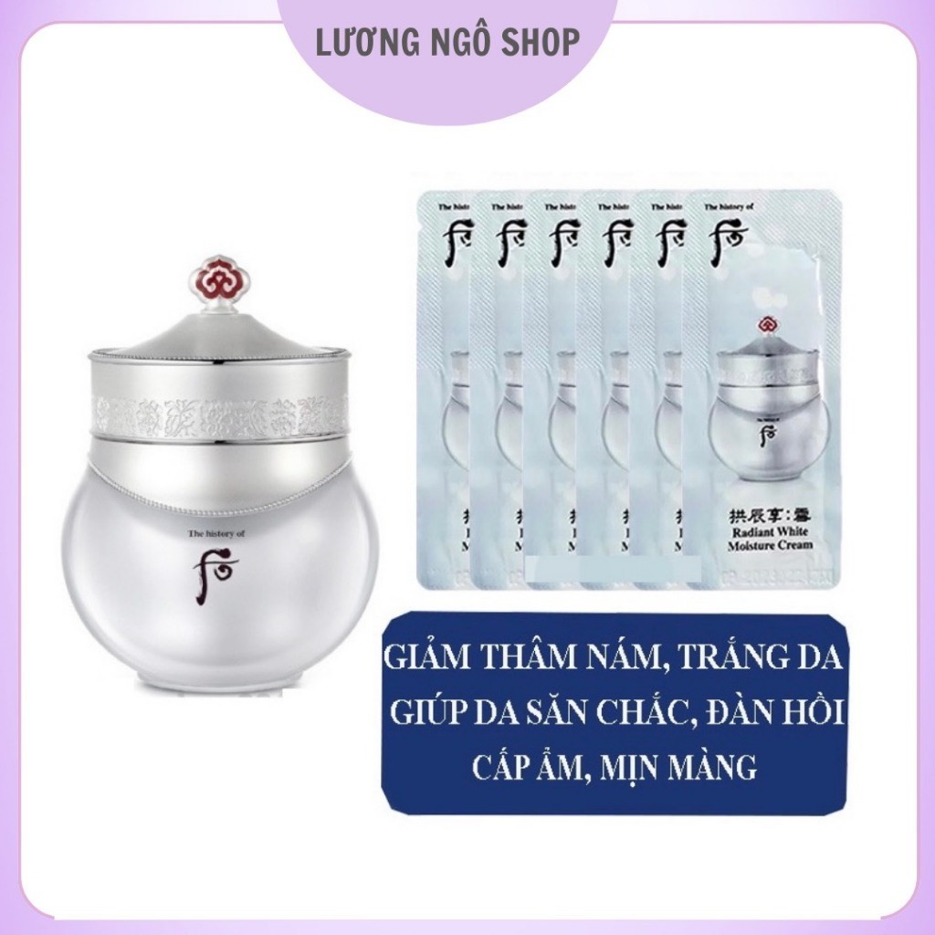 Whoo Radiant White Moisture Cream package for skin whitening, fading ...