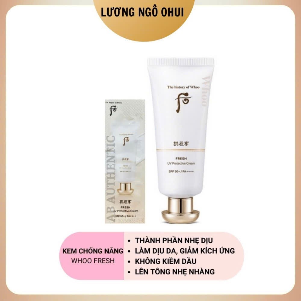 [New] Whoo Gongjinyang Fresh Sun Cream SPF50/PA++++ sunscreen sample ...