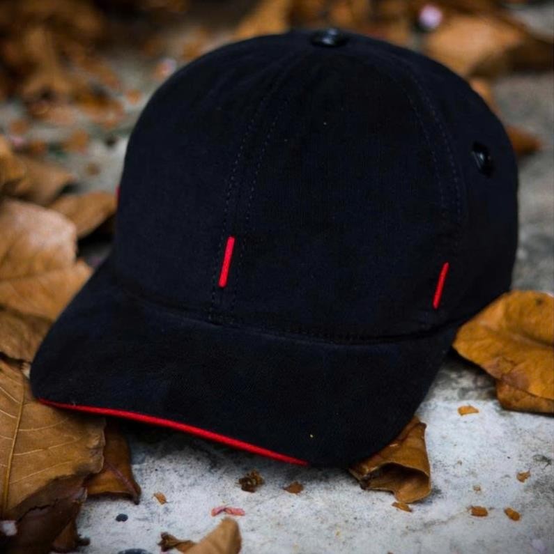 Capo hat, cap with red trim and beautiful Khaki fabric, standard Form ...