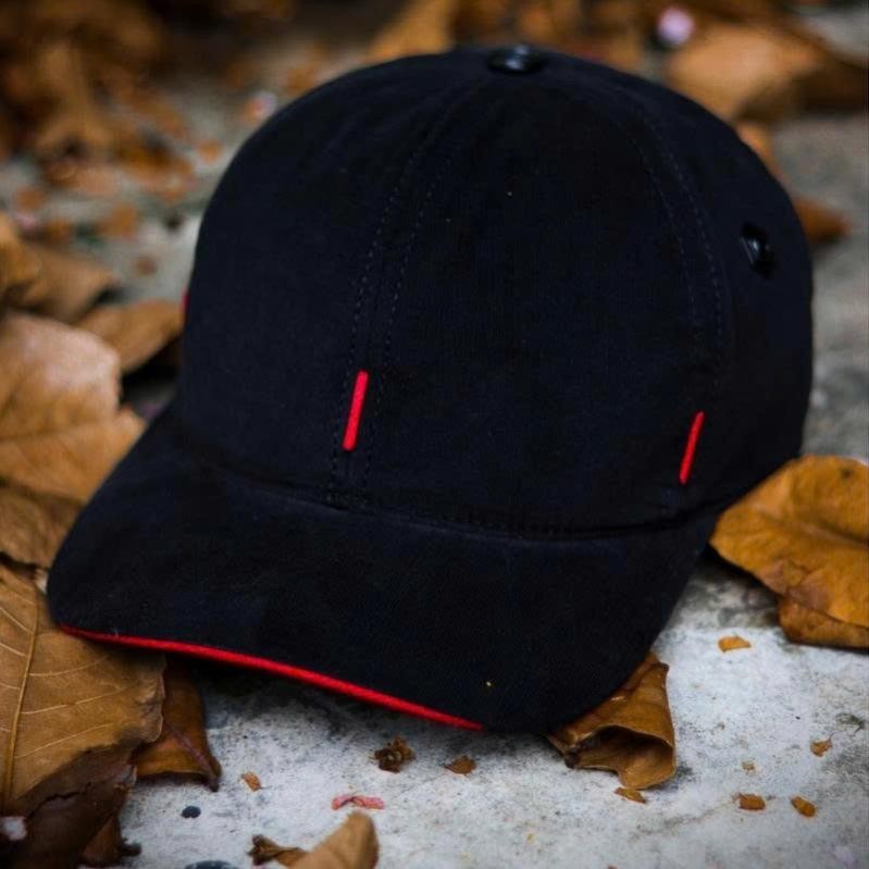 Capo hat, cap with red trim and beautiful Khaki fabric, standard Form ...