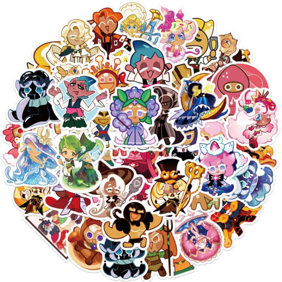 50pcs Cookie Run Kingdom Graffiti Cartoon Skateboard Waterproof Sports ...