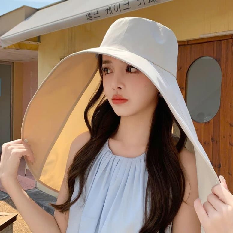 Sun hat, sun protection hood, wide-brimmed sun hat that covers the neck ...