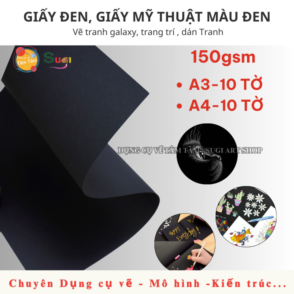 Art Black Paper 150gsm - Takeyo - 10 SHEETS A3 / A4 [ Sugi Art Shop ...