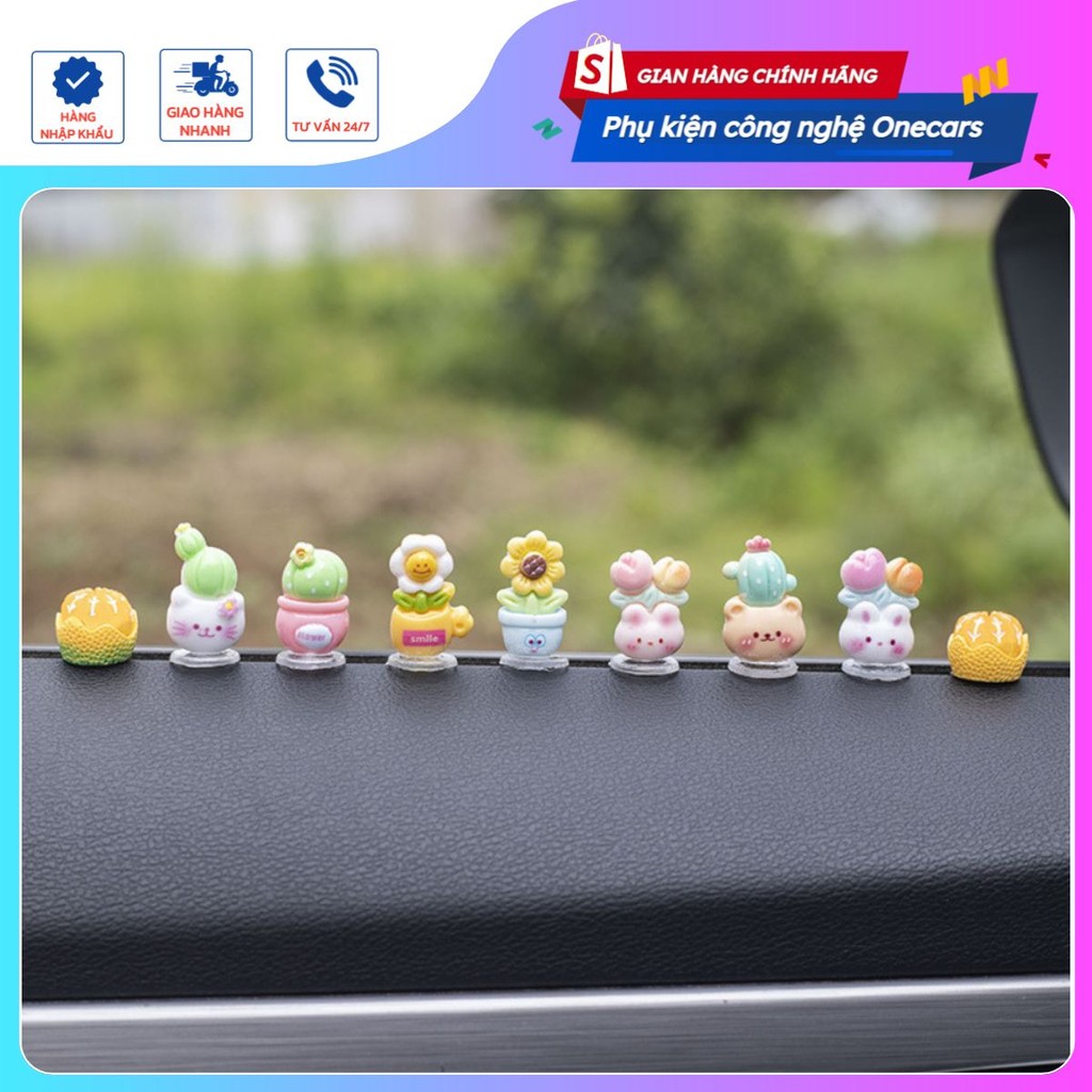 Model Set of 7 Decorative Flower Pots for Car Dashboard, Study Table ...