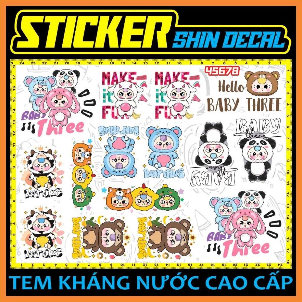 (45678) Baby Three Baby Three Sticker Set Decorative Stickers Anywhere ...