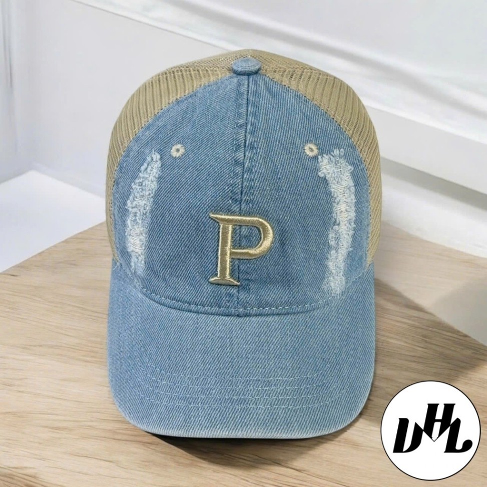 Beautiful LETTERS hats and caps made of denim and mesh from standard ...