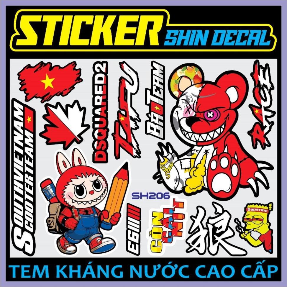 Violent devil bear, labubu electric car sticker made of super cool high ...