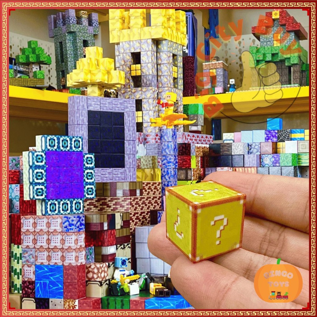 Combo of 100 MineCraft Magnetic Assembled Construction Magnets for ...