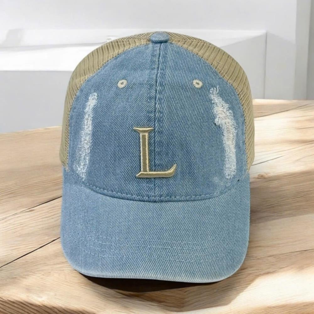 (VNXK Goods) Hats, baseball caps embroidered with the letter L ...