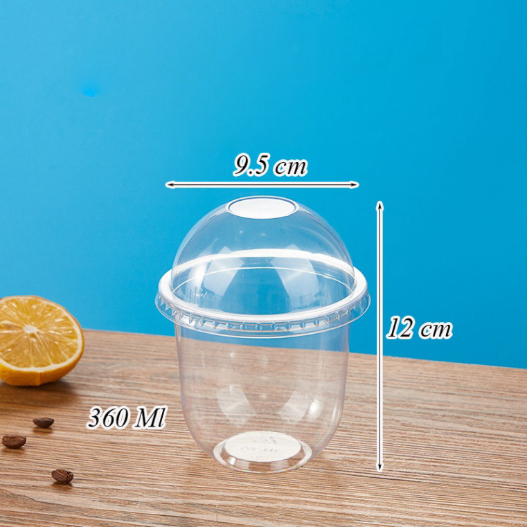 Plastic Cup with U-Shaped Lid 360ml High Quality PP Plastic Used to Store Tea, Tofu, Milk Tea ...