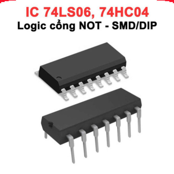 IC Logic NOT port reverse signal HEX 74LS06, 74HC04 pin / pin | Shopee ...