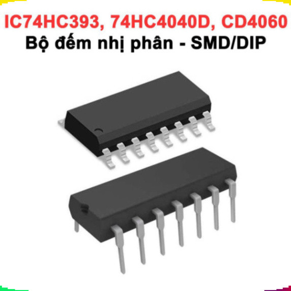 Binary counter IC 74HC393, 74HC4040D, CD4060 pin / pin | Shopee Malaysia