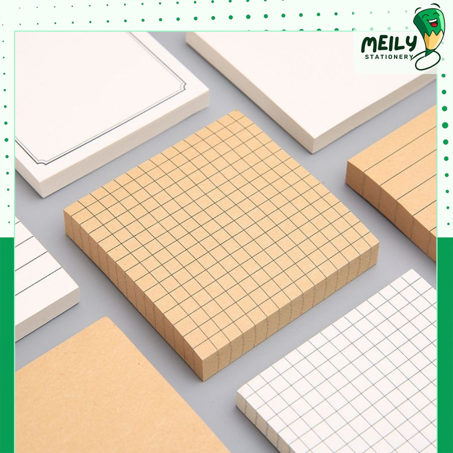 Basic square note paper NO33, Set of 80 simple notes with horizontal ...