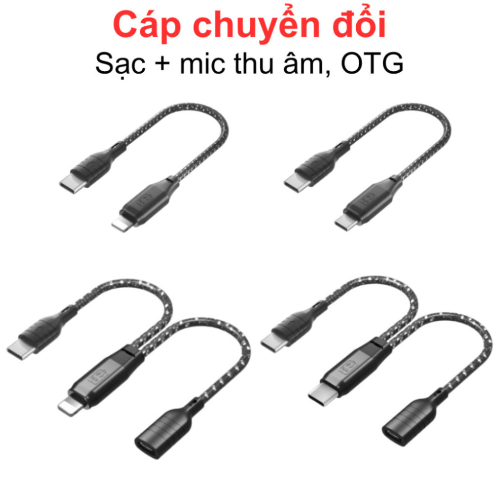Conversion cable supports charging and connects wireless recording mic ...