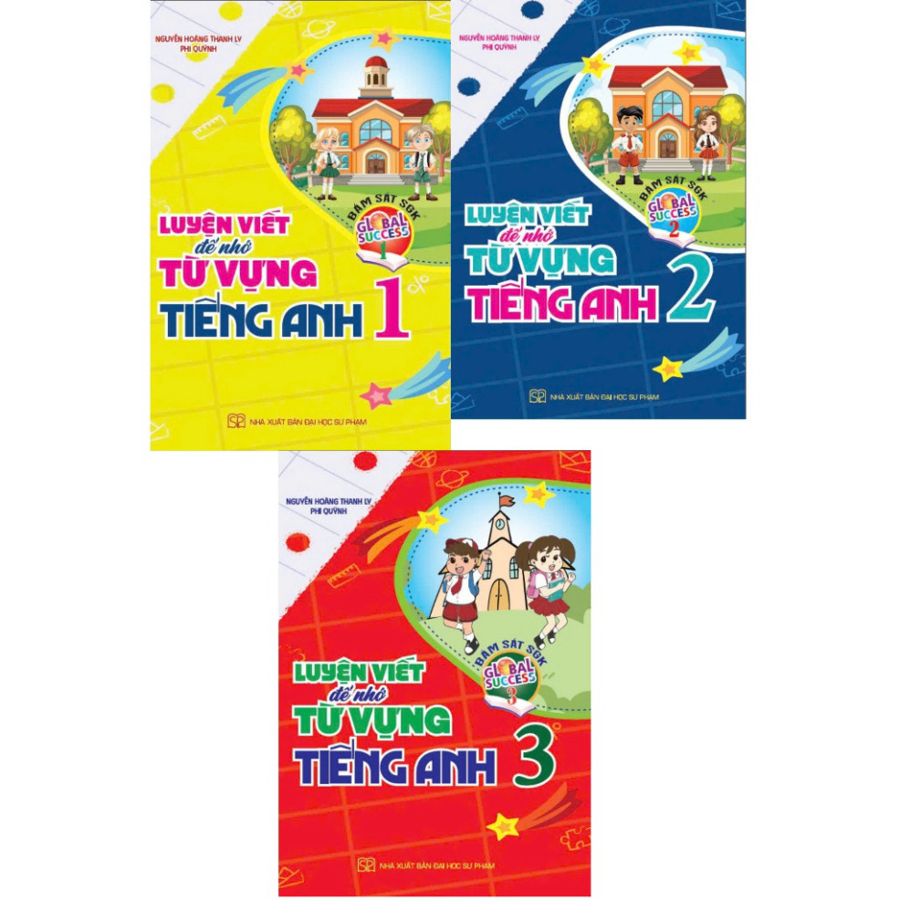 Combo book to practice writing to remember English vocabulary 1 + 2 + 3 ...