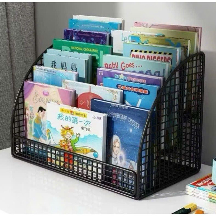 Bookshelf, bookshelf, desk notebook with 3 powder-coated steel ...